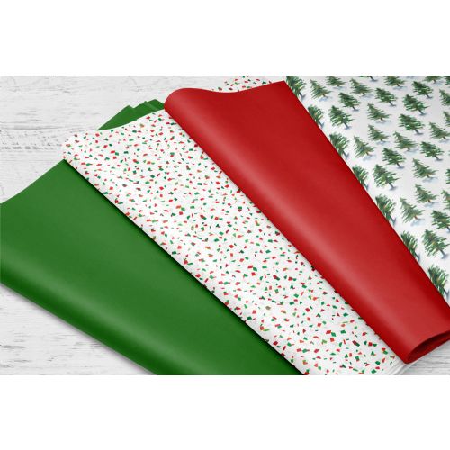 Holiday Time 50ct Snow Tree Red Green Gift Tissue | Home Tester Club